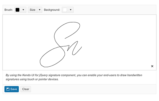 jQuery Signature Widget | Kendo UI for jQuery jQuery Signature Widget | Kendo UI for jQuery