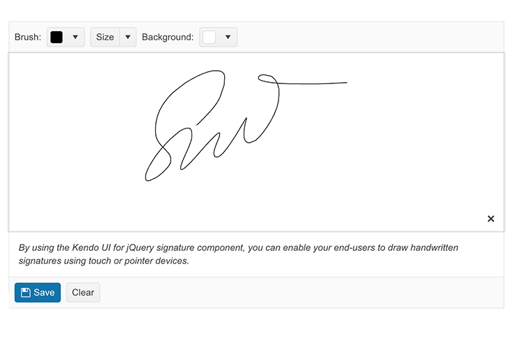 jQuery Signature Widget | Kendo UI for jQuery jQuery Signature Widget | Kendo UI for jQuery