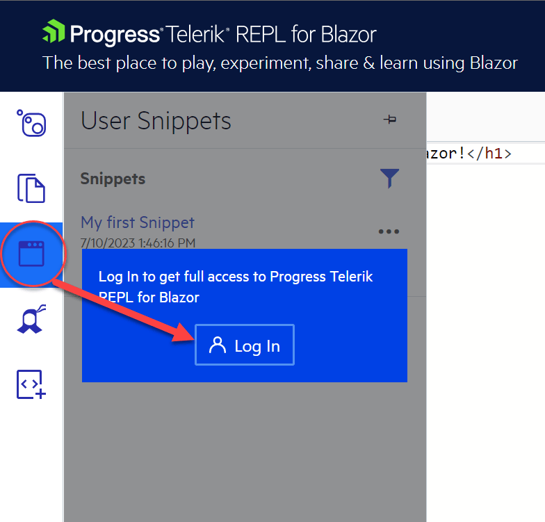 Getting Started with Blazor REPL Getting Started with Blazor REPL