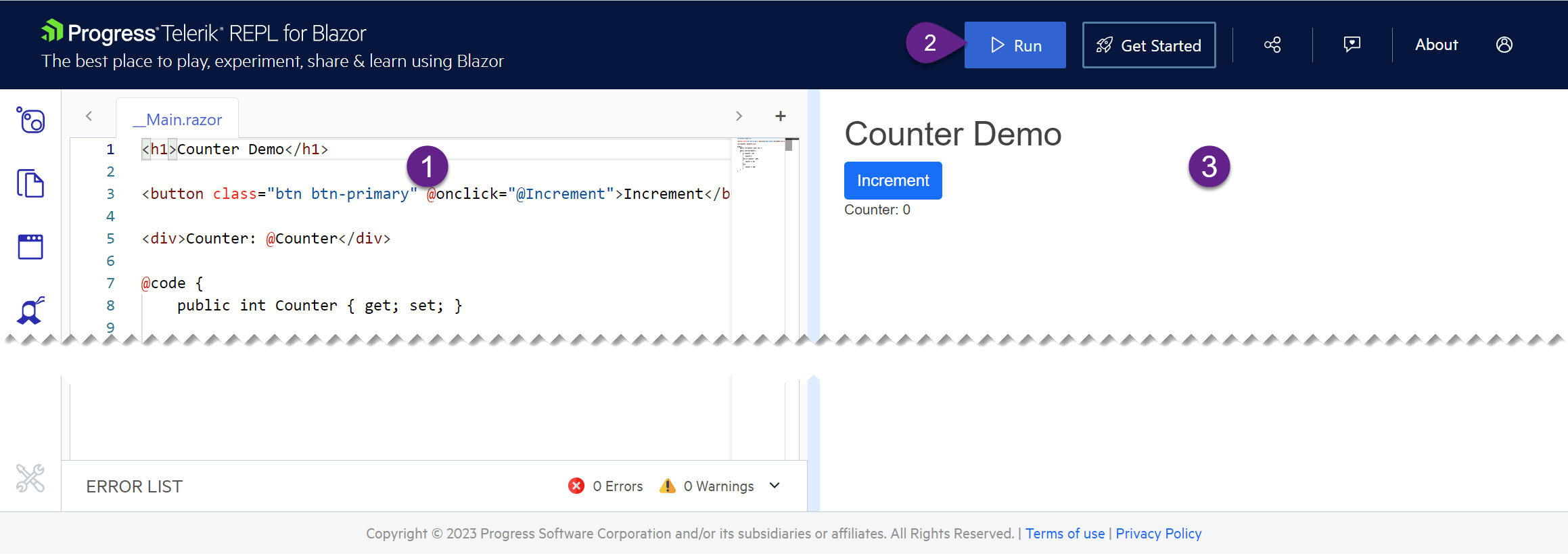 Getting Started with Blazor REPL Getting Started with Blazor REPL