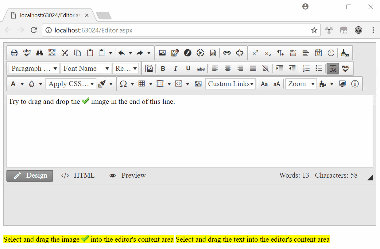 Disable Drag And Drop Of Internal And External Elements And Text In Radeditor Telerik Ui For 9954