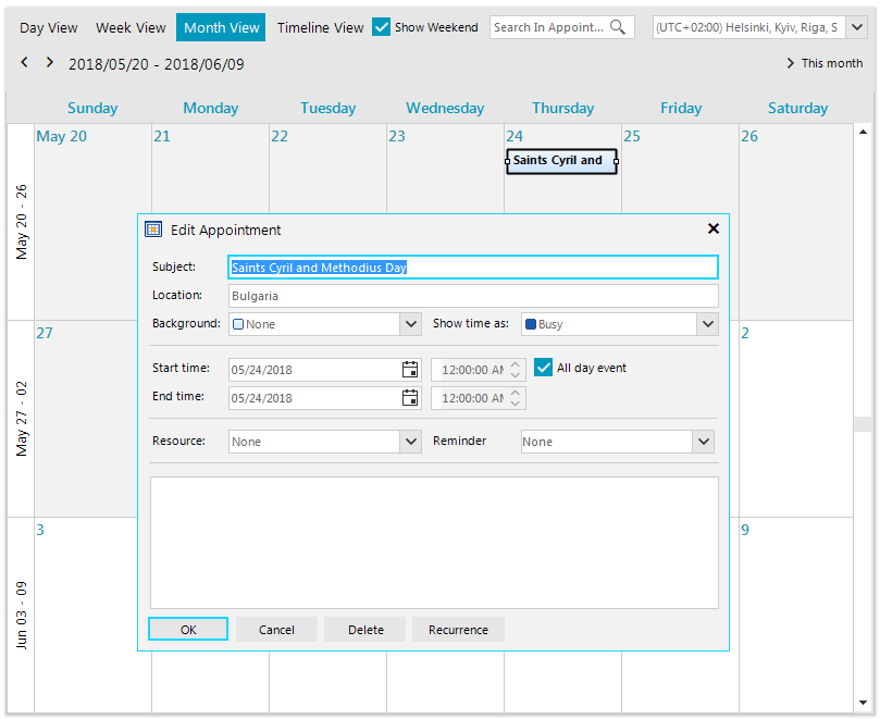 Plan Your Holidays With Telerik Ui For Winforms Scheduler