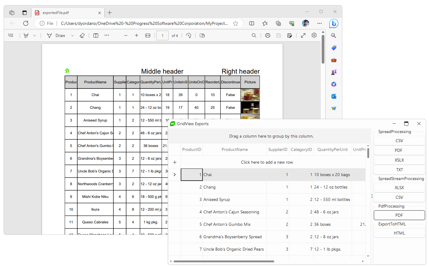 Exporting a WinForms GridView’s Content to Different Formats Exporting a WinForms GridView’s Content to Different Formats