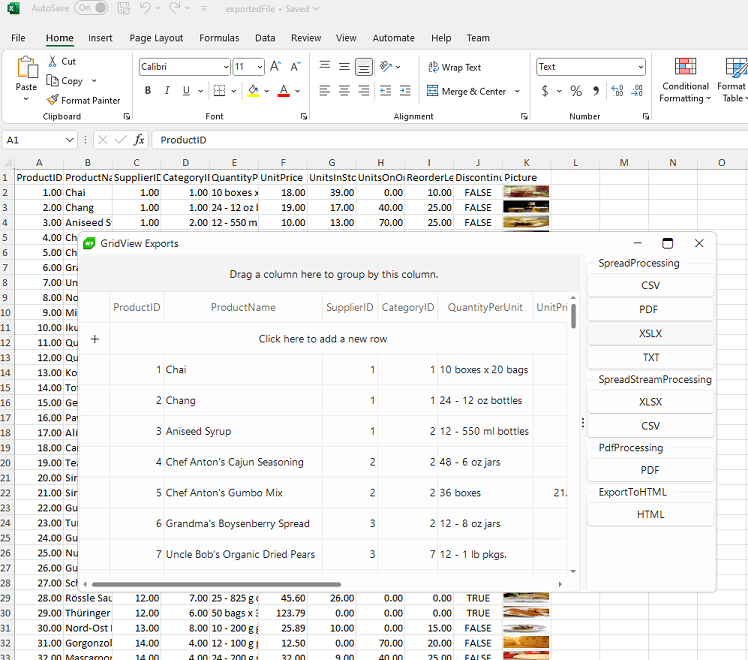 Exporting a WinForms GridView’s Content to Different Formats Exporting a WinForms GridView’s Content to Different Formats