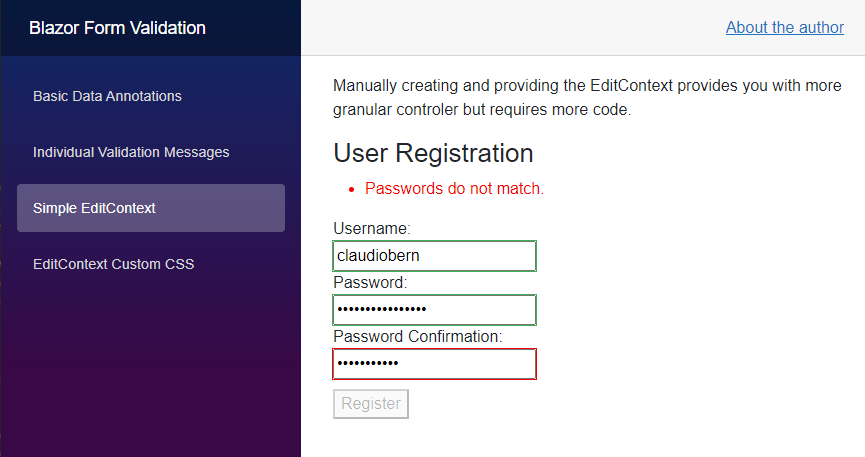 Blazor Basics Advanced Blazor Form Validation