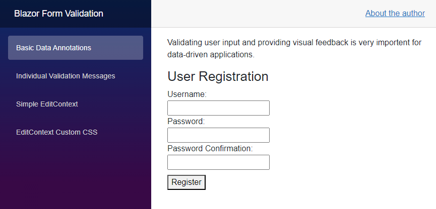 Bases de Blazor : validation avancée du formulaire Blazor Bases de Blazor : validation avancée du formulaire Blazor