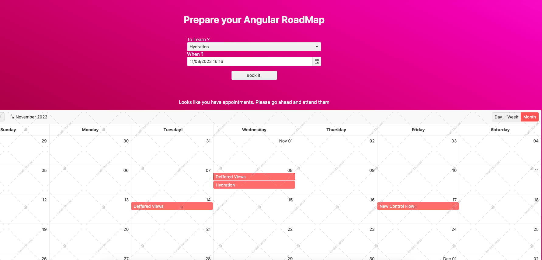 Angular 17 Kendo Ui Scheduler Interactive Course Calendar