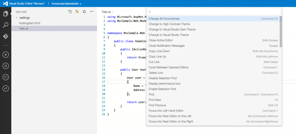 Monaco Editor Editing Published Websites Using Visual