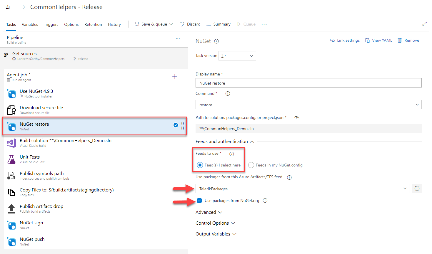 Azure DevOps and Telerik NuGet Packages Azure DevOps and Telerik NuGet Packages