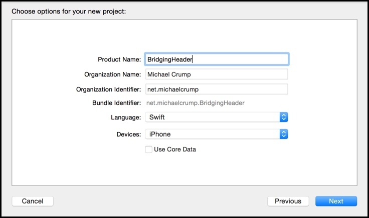 Create An Objective C Bridging Header For Ui For Ios