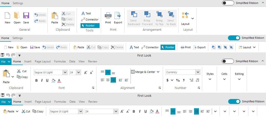 New Modern Simplified RibbonBar in Telerik UI for WinForms New Modern Simplified RibbonBar in Telerik UI for WinForms