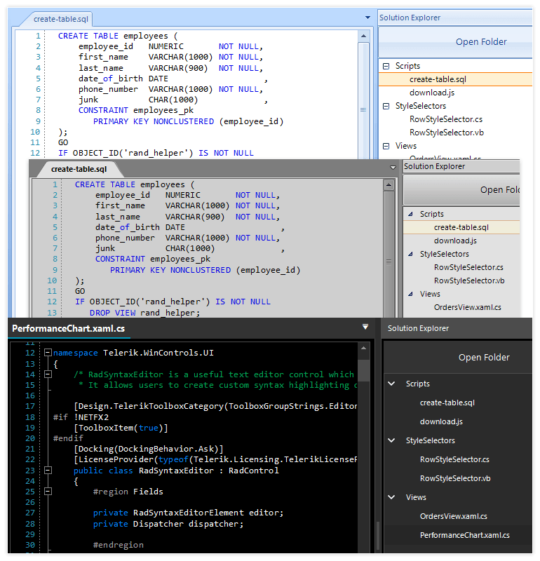 Telerik Ui For Winforms Syntax Editor Progress Ui For Winforms