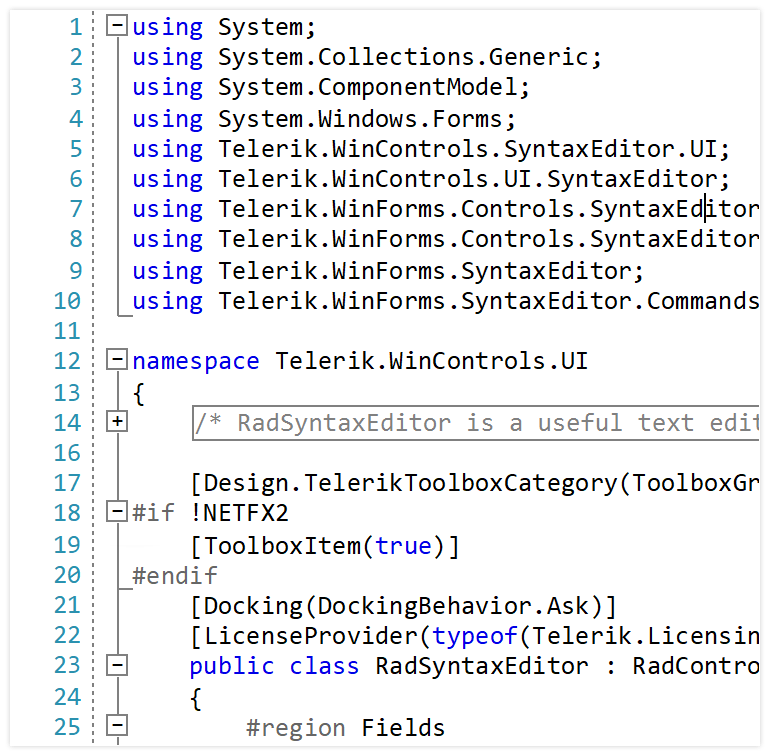 Telerik Ui For Winforms Syntax Editor Progress Ui For Winforms