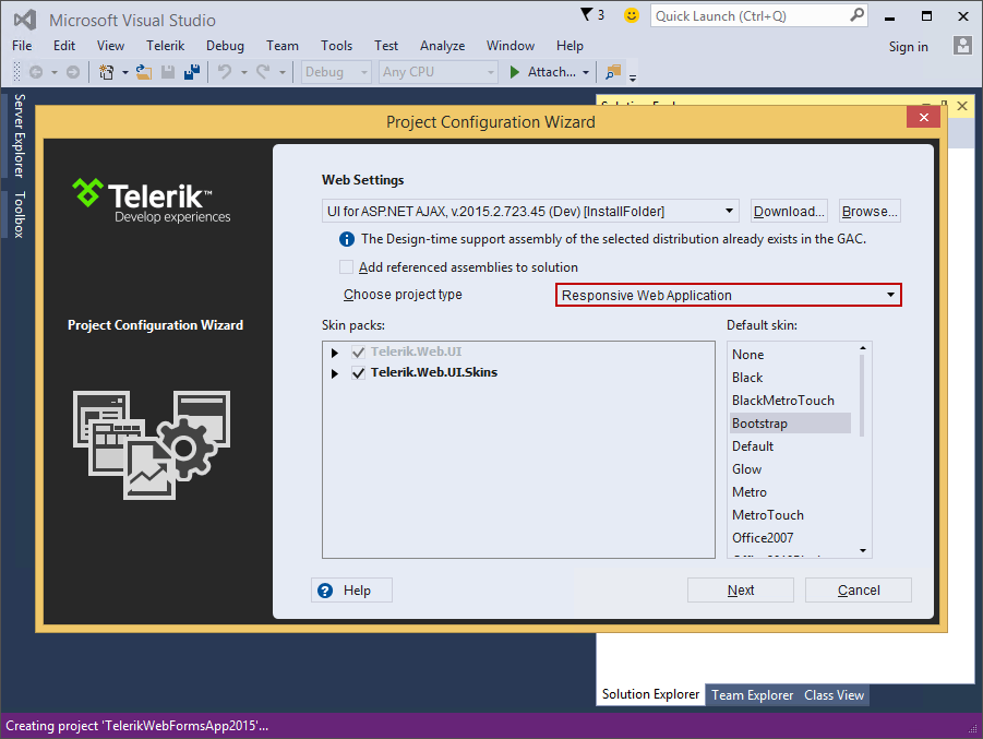 Telerik Web Components Work Seamlessly With 4 6 And Vs15