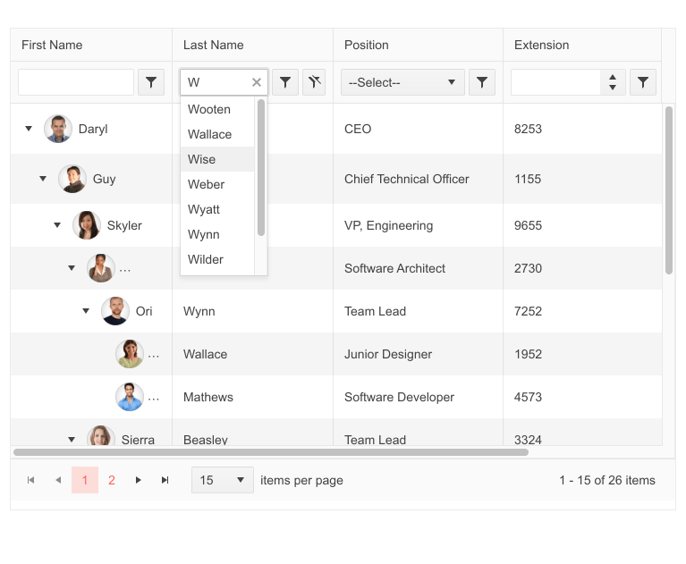 Asp Core Treelist Component Telerik Ui For Asp Core