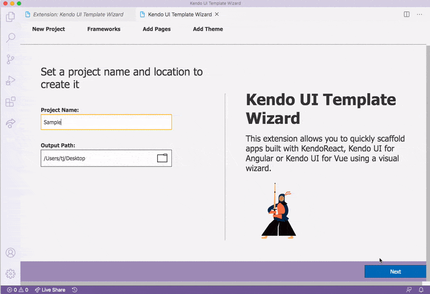 Introducing Kendo UI Template Wizard for Visual Studio Code Introducing Kendo UI Template Wizard for Visual Studio Code