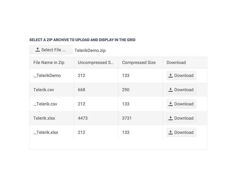 Blazor ZipLibrary Component | Telerik UI for Blazor