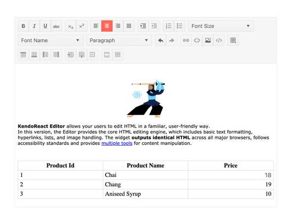 React Editor Kendoreact Ui Library