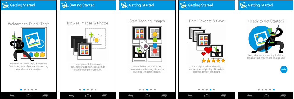 Xamarin Ui Telerik Tagit App Layout And Navigation