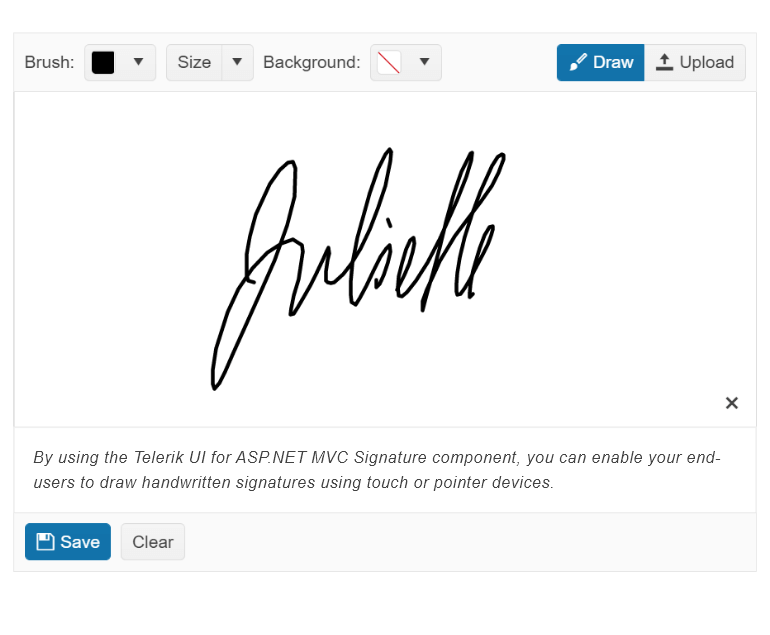 Aspnet Mvc Signature Component Telerik Ui For Aspnet Mvc