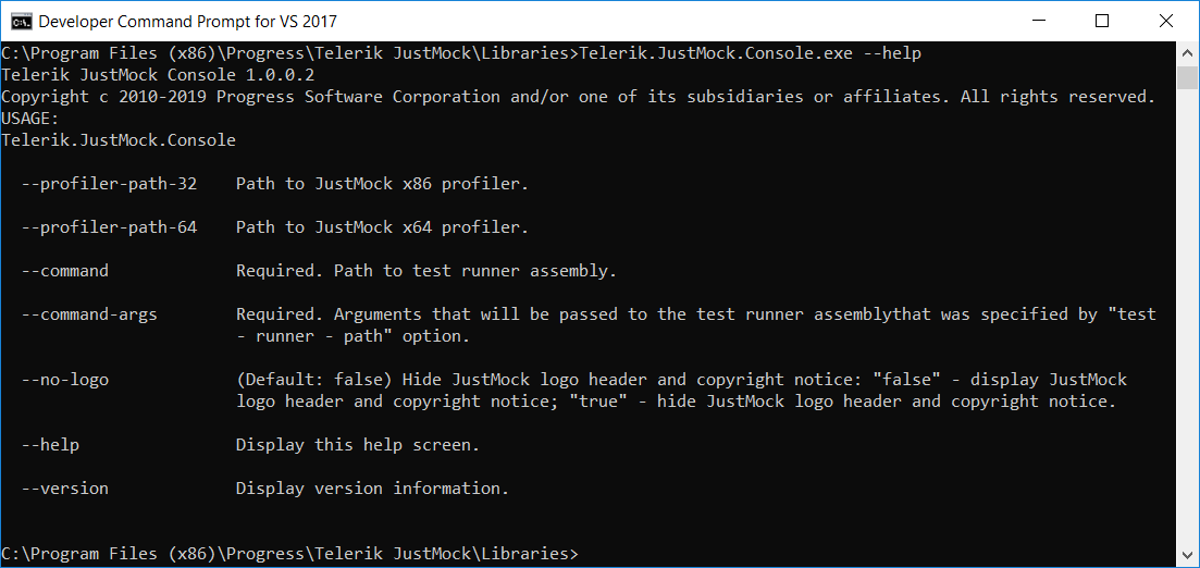 Command line execution - Mocking Features | Telerik JustMock Command line execution - Mocking Features | Telerik JustMock
