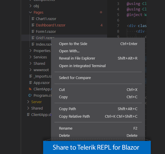 Blazor REPL - Write, Compile, Execute & Share Blazor Code | Telerik ... Blazor REPL - Write, Compile, Execute & Share Blazor Code | Telerik ...