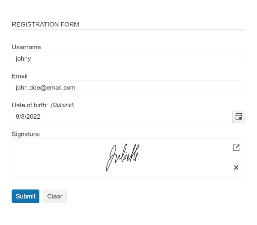 Jquery Signature Widget Telerik Ui For Jsp Telerik