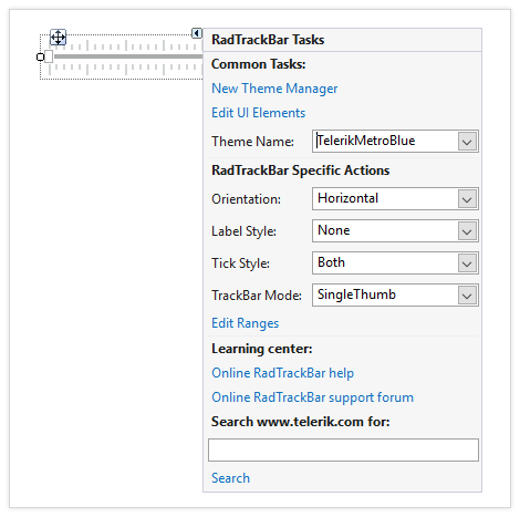 Telerik Winforms TrackBar control | RadTrackBar for Windows Forms