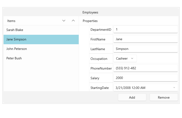 Telerik UI for WinUI Collection Editor component Telerik UI for WinUI Collection Editor component