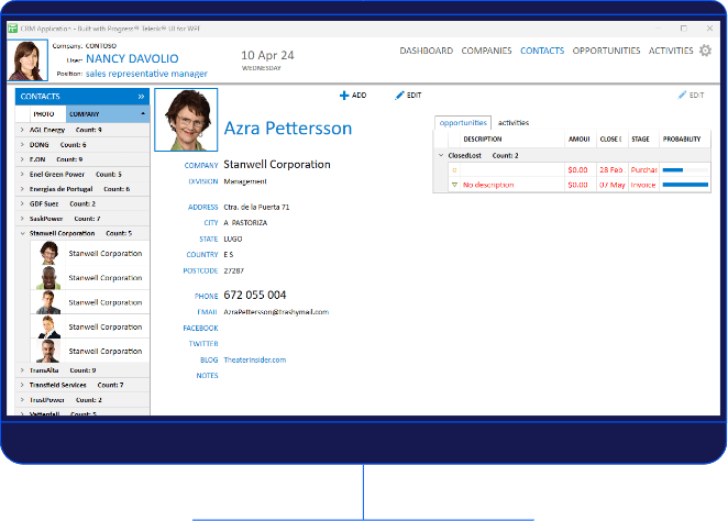 CRM Demo Application from Telerik UI for WPF CRM Demo Application from Telerik UI for WPF