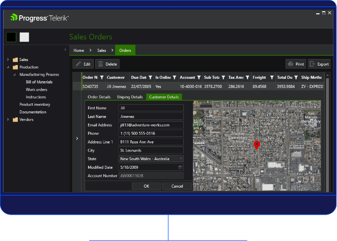 Erp Sample Demo App From Telerik Ui For Wpf
