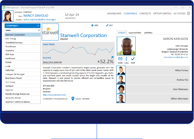 CRM Demo Application from Telerik UI for WPF CRM Demo Application from Telerik UI for WPF