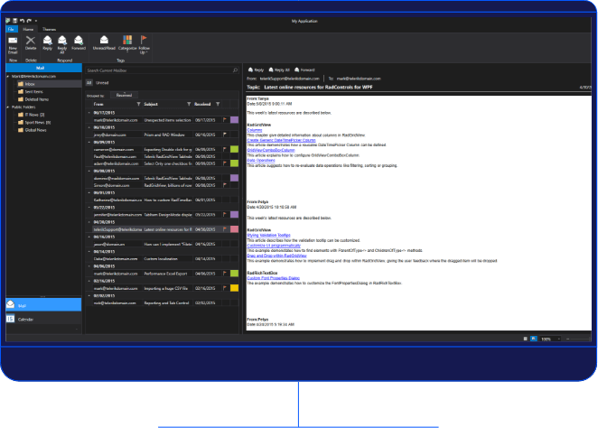 Outlook-Inspired Application from Telerik UI for WPF Outlook-Inspired Application from Telerik UI for WPF