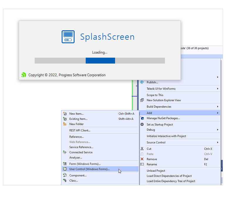 Telerik UI for WinForms Splash Screen component Telerik UI for WinForms Splash Screen component